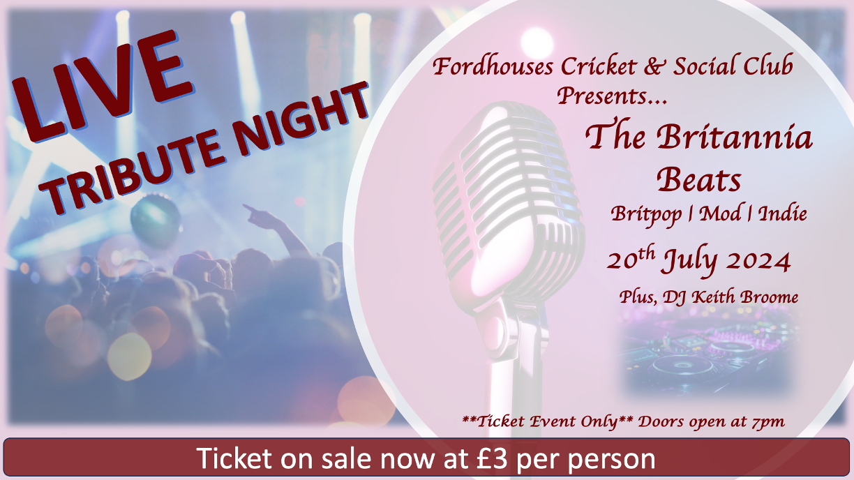 Tribute Nights 2024 - Fordhouses Cricket Club